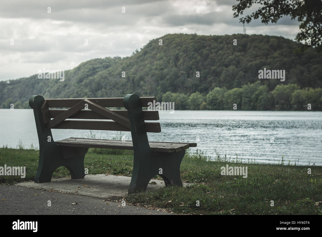 Isolated Park Bench Stock Photo - Alamy