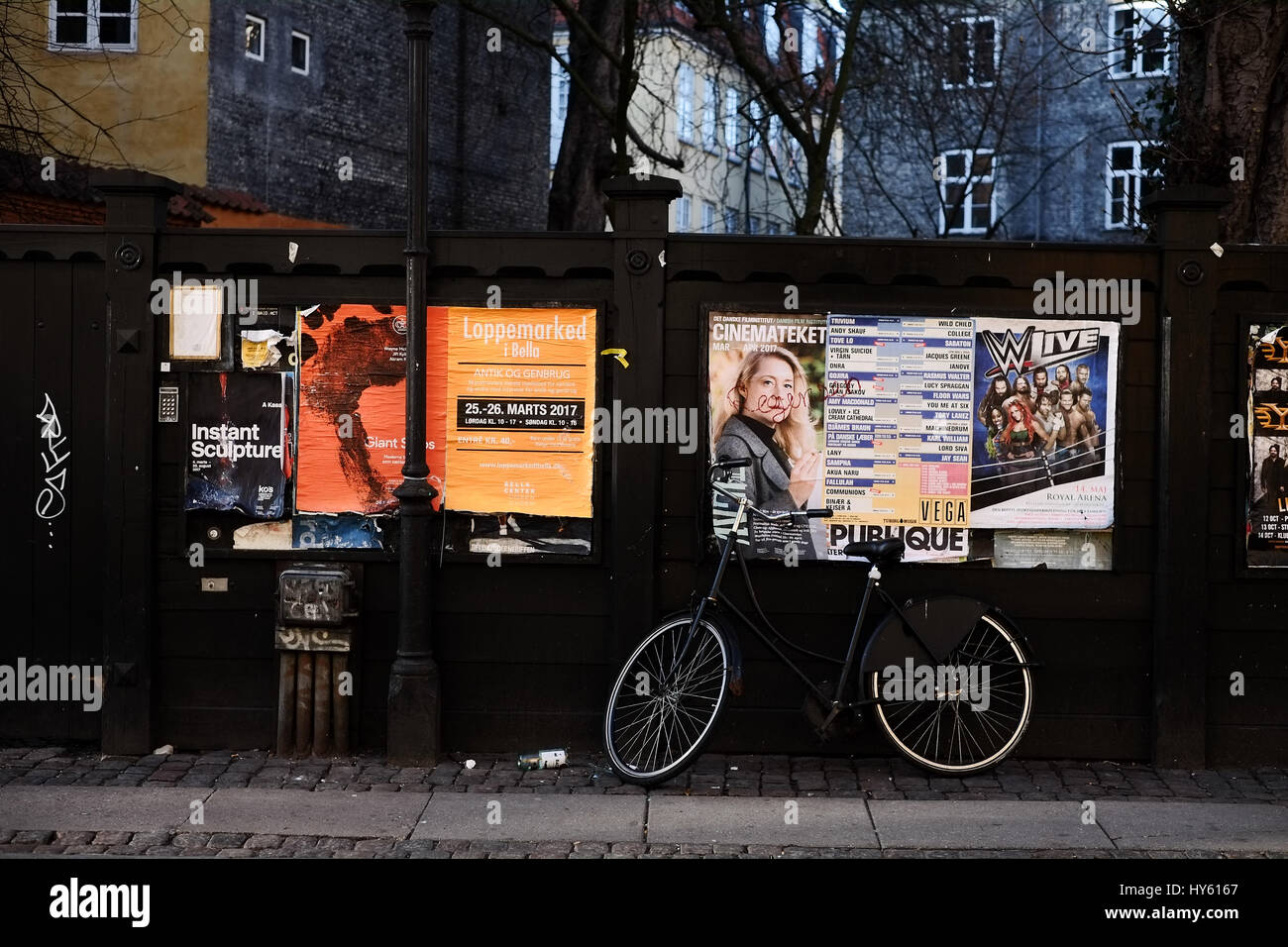 Graphic event posters in Copenhagen, Denmark Stock Photo - Alamy