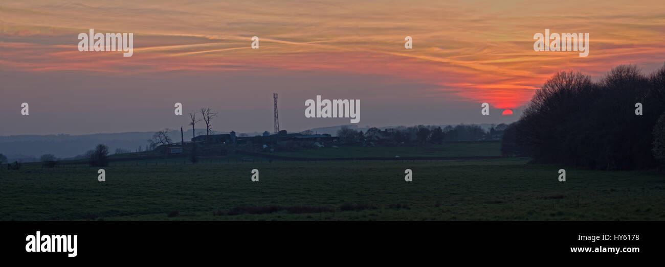 HDR panoramic sunset Stock Photo - Alamy