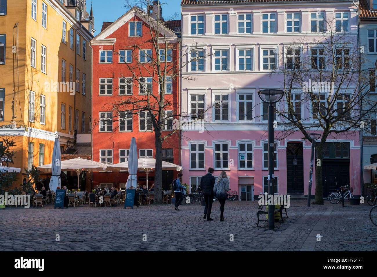 Historic city streets of old Copenhagen, Denmark Stock Photo - Alamy