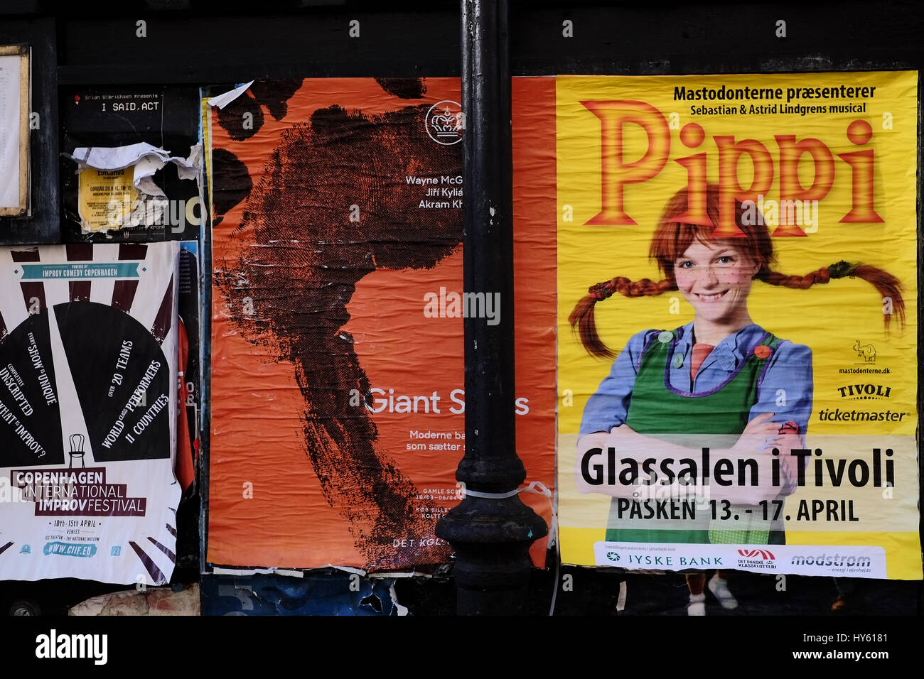 Graphic event posters in Copenhagen, Denmark Stock Photo - Alamy