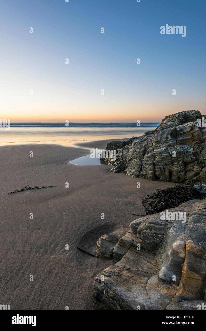 Perranporth Beach Sunset Stock Photo - Alamy