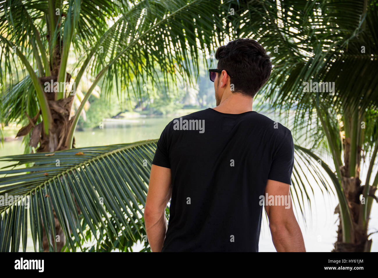 Pose and palm trees hi-res stock photography and images - Alamy