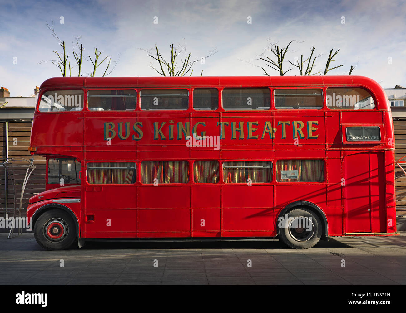 Red London Routemaster bus used by Bus Kind Theatre Stock Photo - Alamy