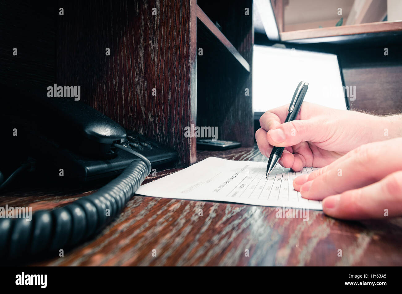 Professional businessman signing legal document hi-res stock ...