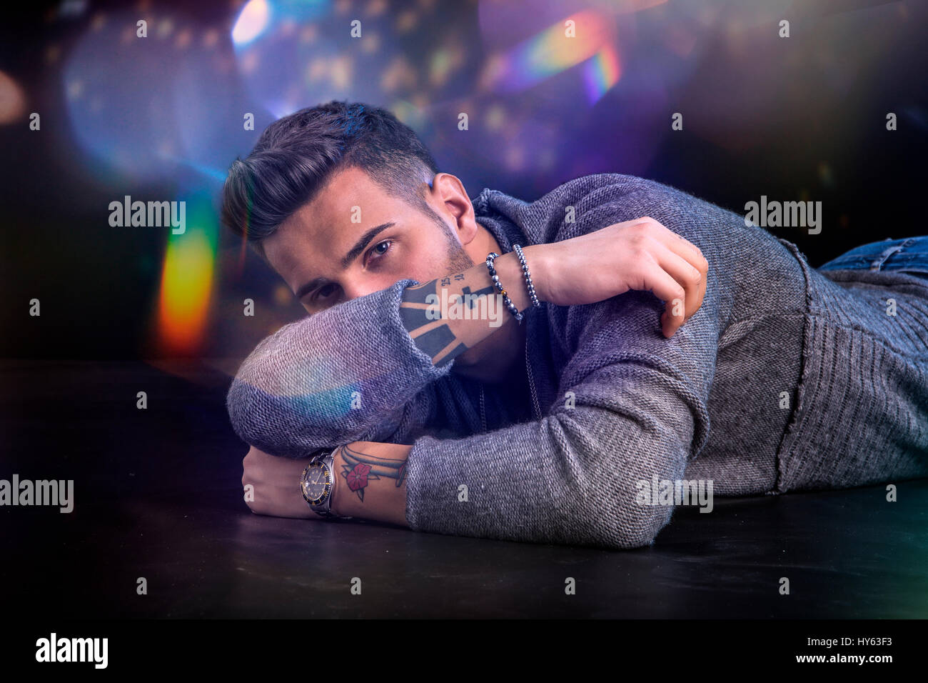 Man Lying Down White Background High Resolution Stock Photography and ...