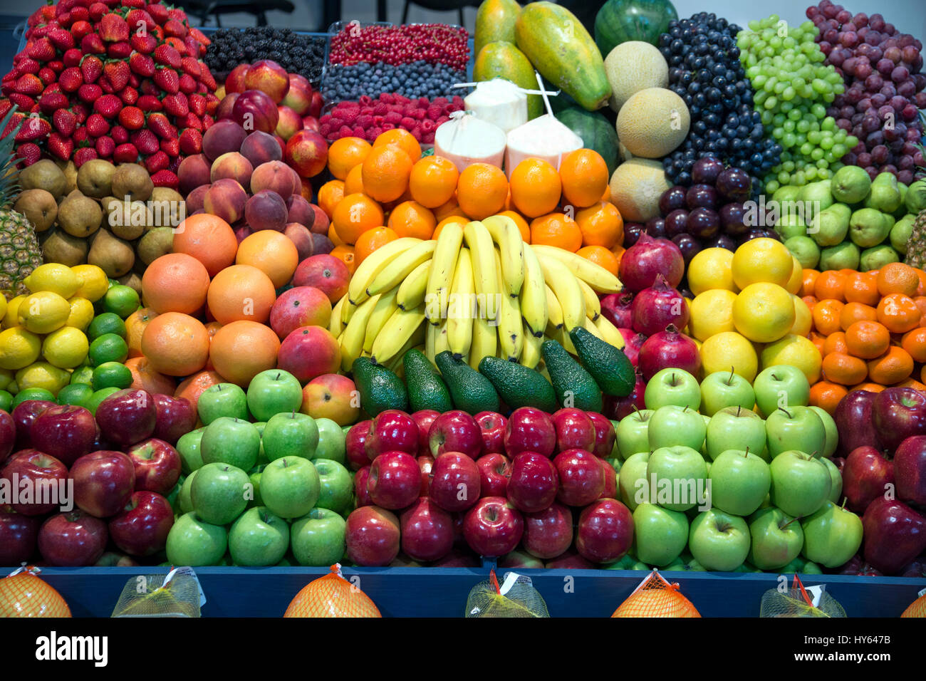 Ripe variety of fruits put on sale in the market Stock Photo - Alamy