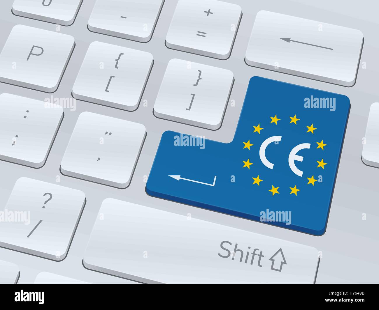 CE mark concept design on button of white computer keyboard for your ...