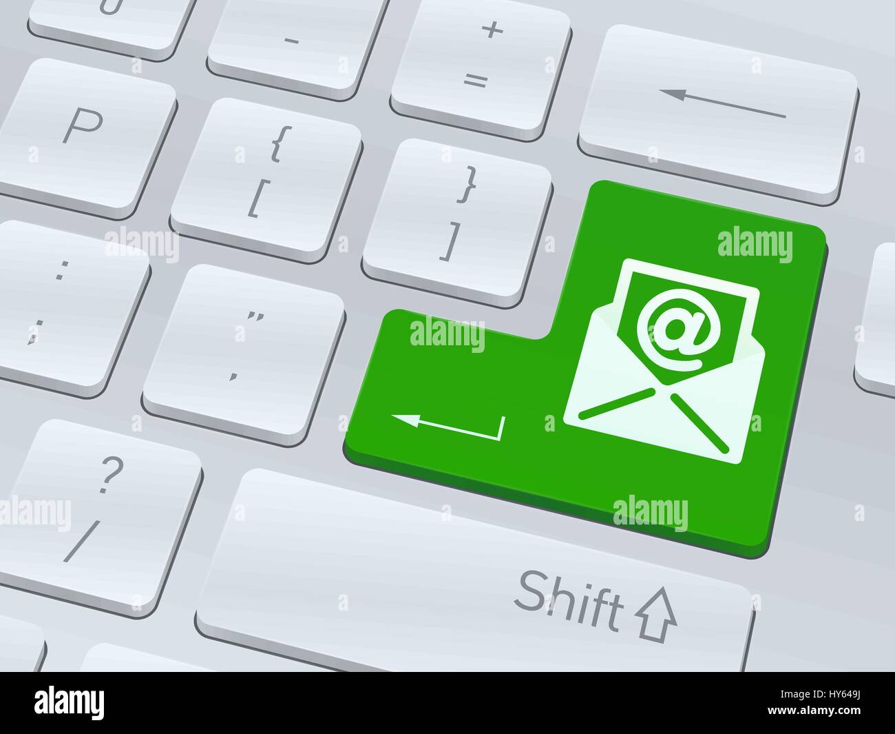 Email sign concept design on button of white computer keyboard for your ...