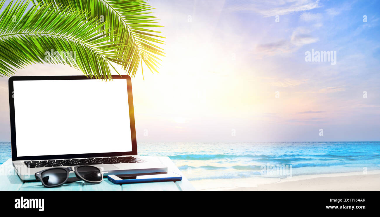 working by the seaside Stock Photo - Alamy