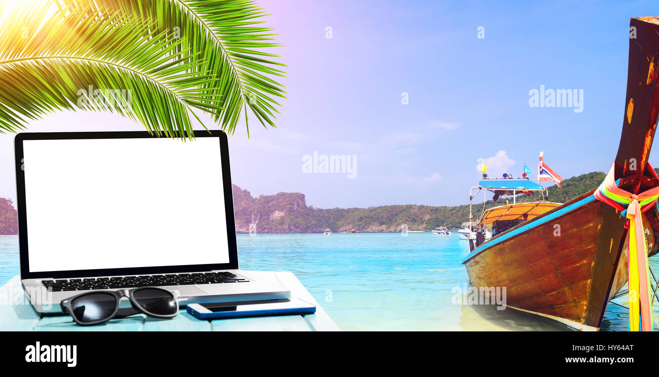 working by the seaside Stock Photo - Alamy