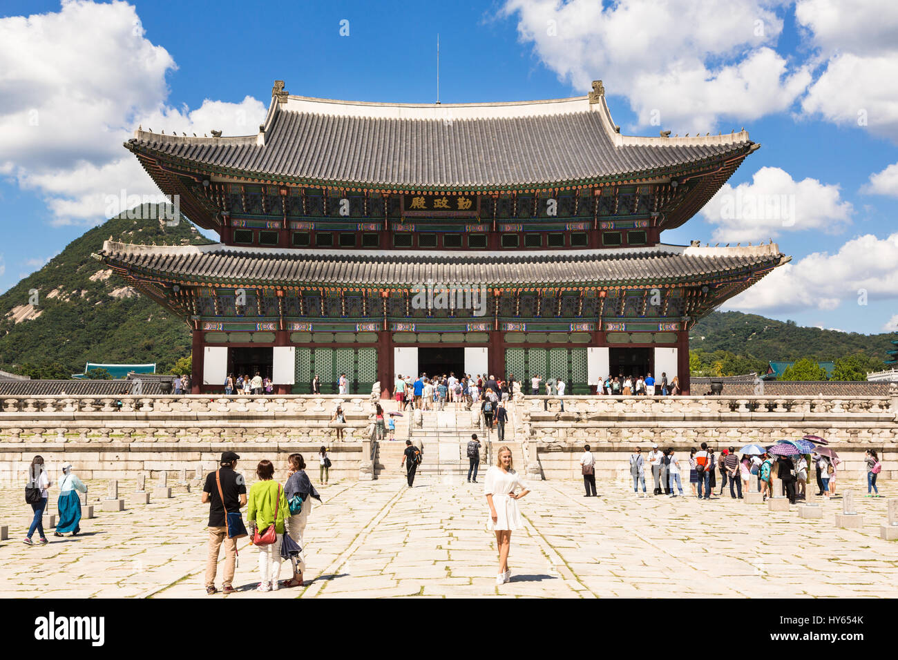 SEOUL, SOUTH KOREA - SEPTEMBER 12 2015: Tourists visit the ...