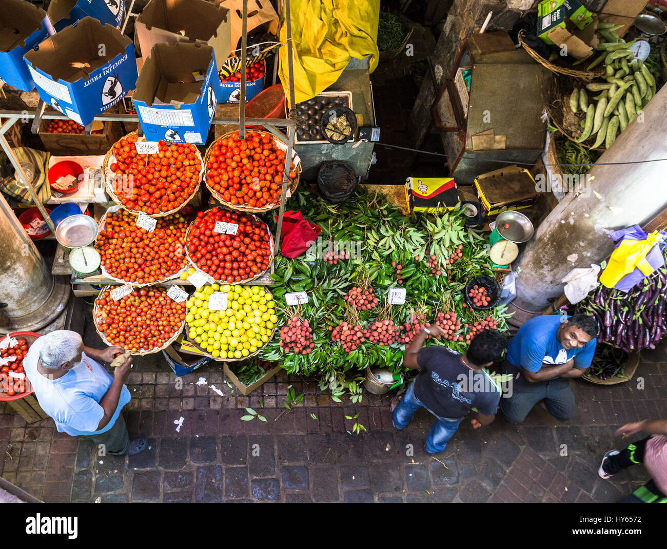 PORT LOUIS, MAURITIUS - NOVEMBER 18, 2016: People shops for fresh ...