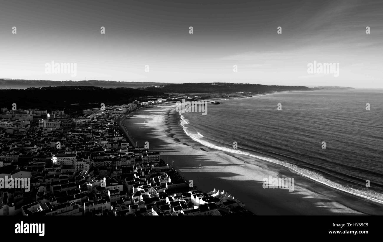 Panoramic view of Nazare Stock Photo - Alamy