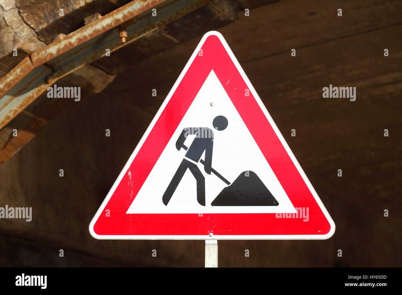 Road Sign Construction Site, Germany, Europe Stock Photo - Alamy