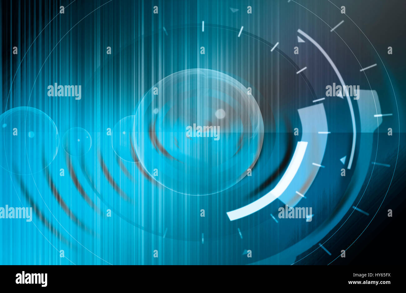 Abstract Digital virtual high-tech background with bright blue colors ...