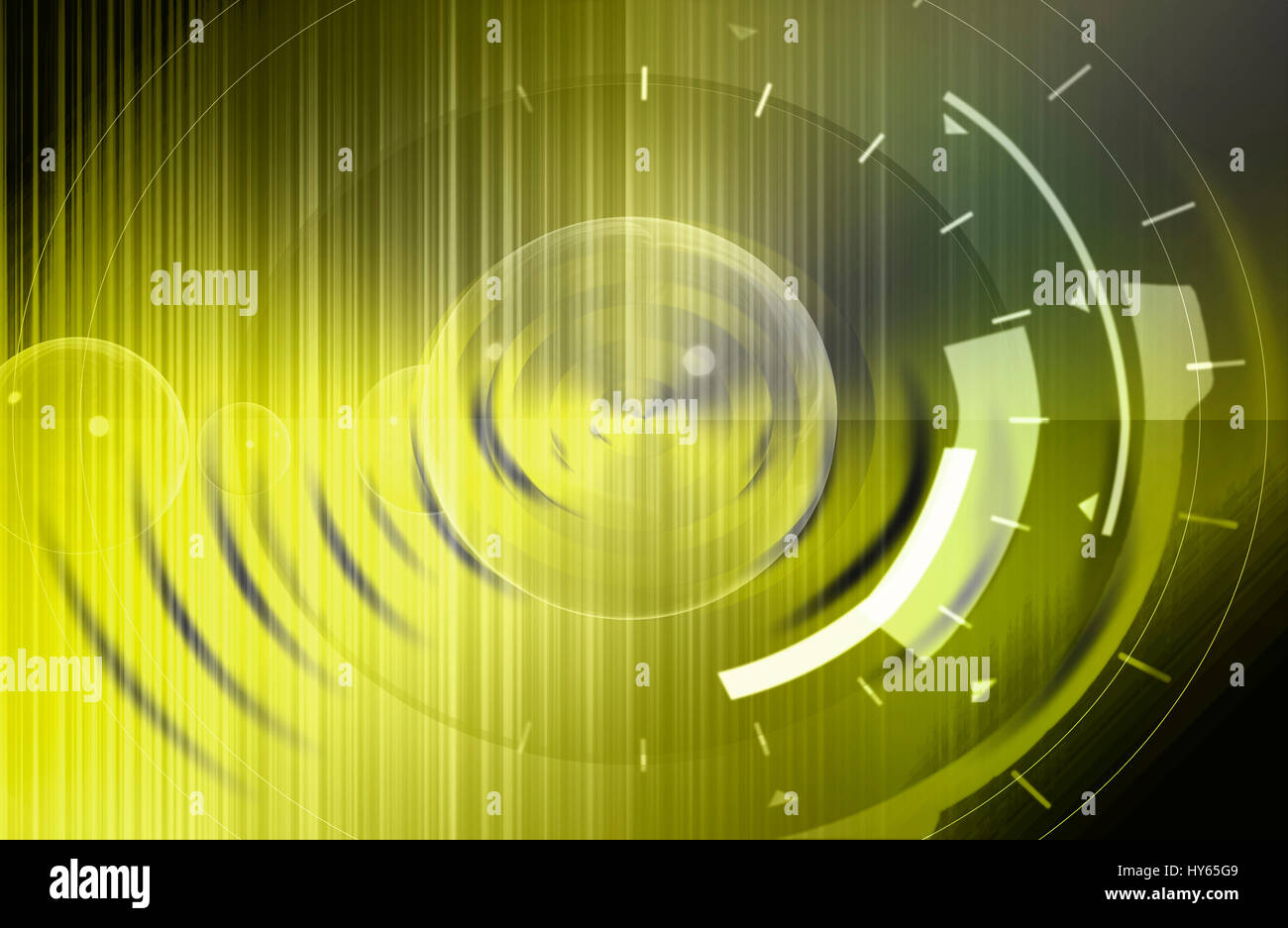 Abstract Digital virtual high-tech background with bright yellow colors ...