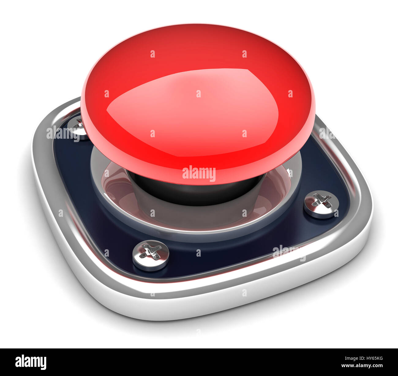 Red button symbol on white background. 3d illustration Stock Photo - Alamy