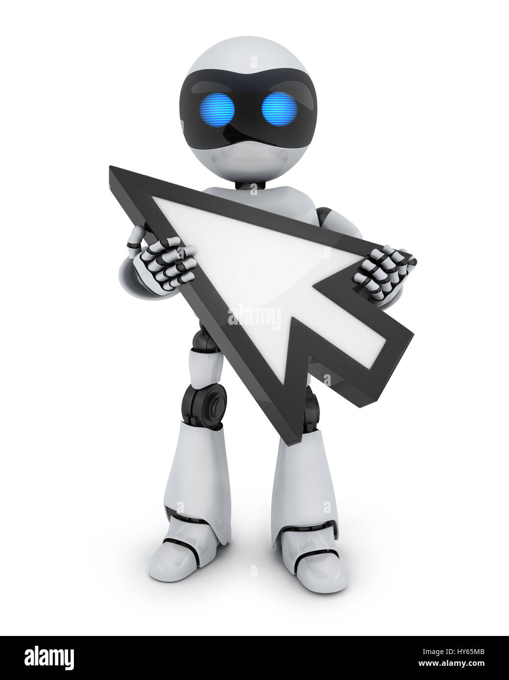 Robot and cursor on white background. 3d illustration Stock Photo - Alamy