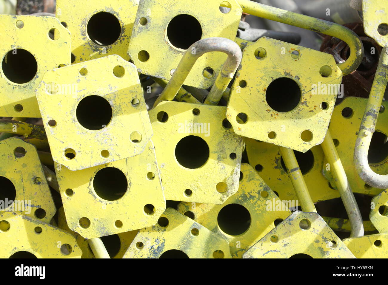Stacked Metal bearer on a construction site Stock Photo - Alamy