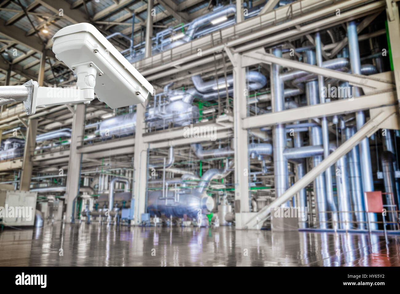CCTV camera operating inside industrial factory Stock Photo - Alamy