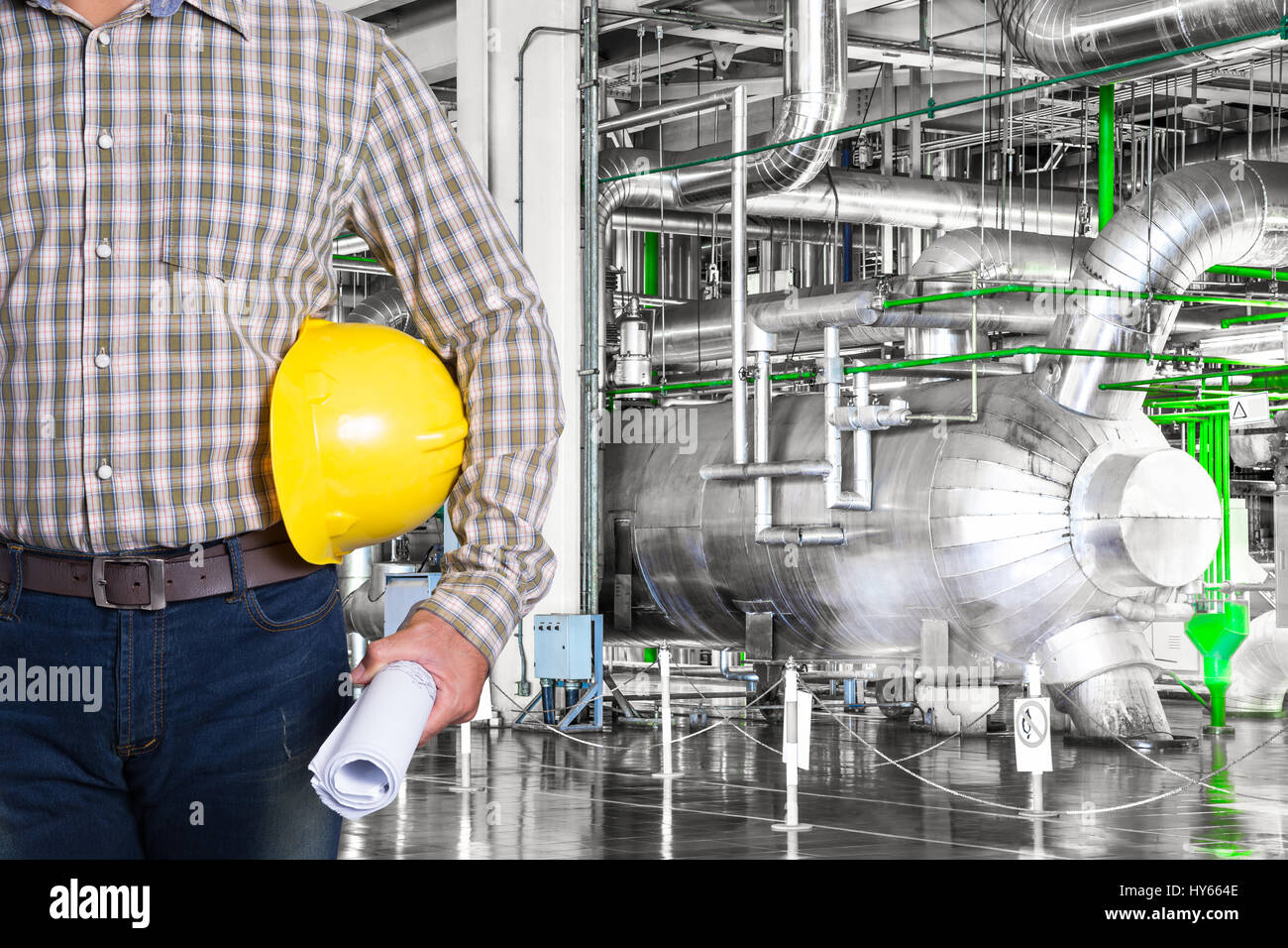 Maintenance technician inside thermal power plant factory Stock Photo ...