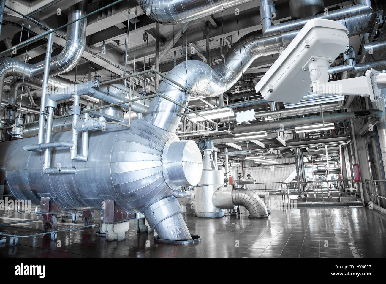 CCTV camera operating inside industrial factory Stock Photo - Alamy