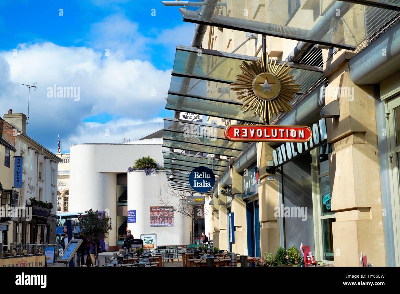 Revolution and bella italia restaurants, Cornerhouse, Nottingham UK ...