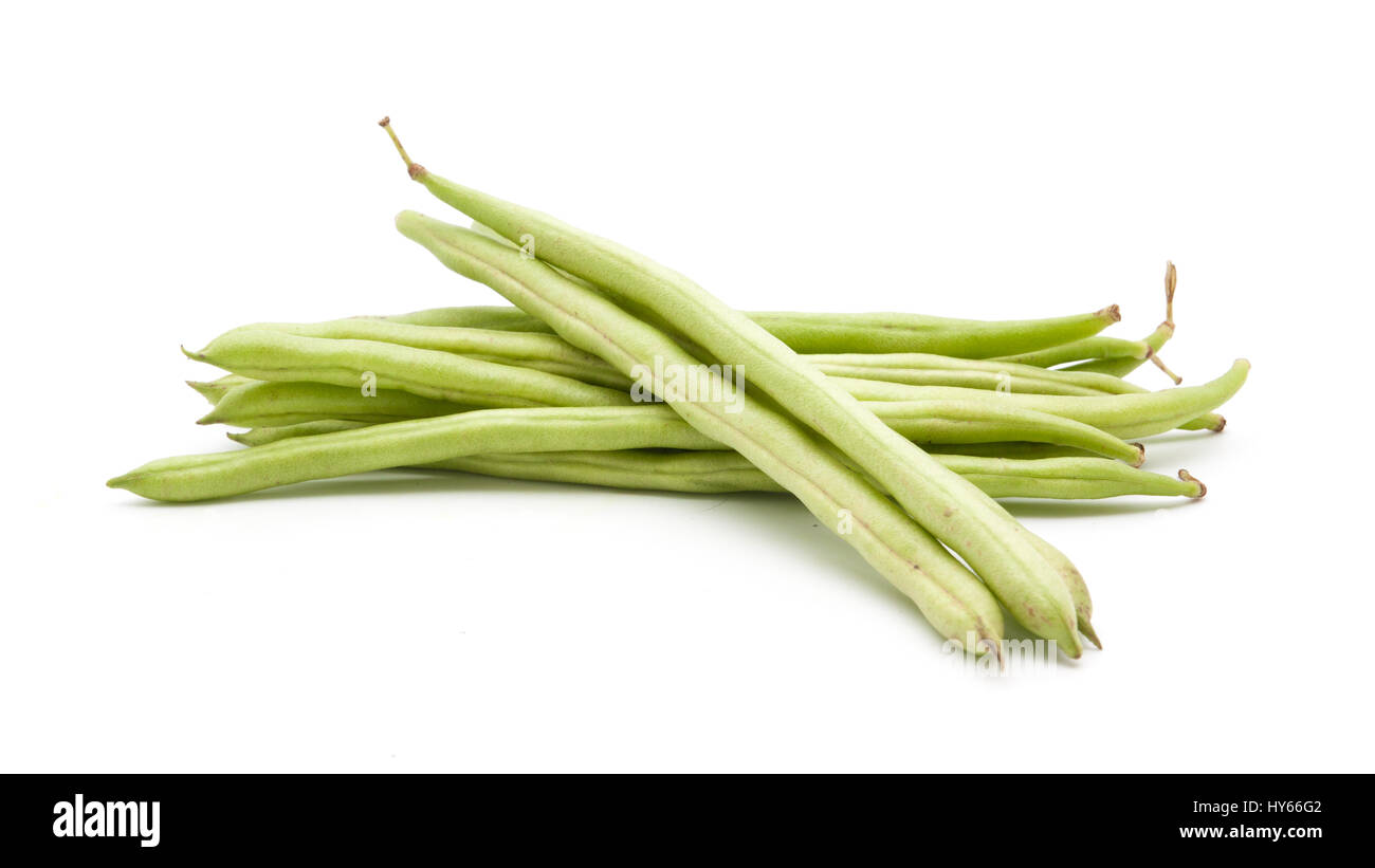 Green beans isolated on a white background Stock Photo - Alamy