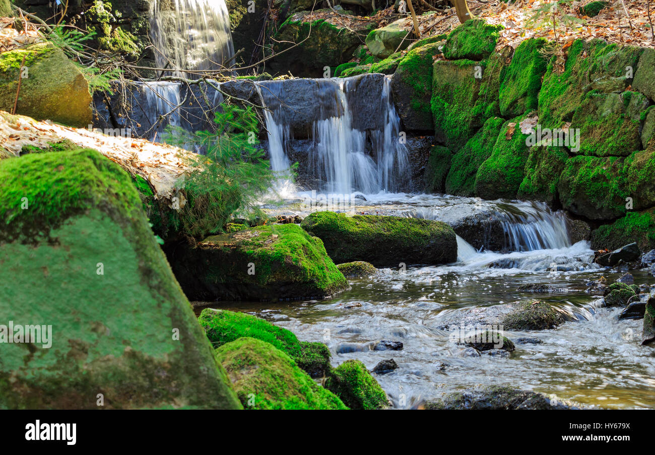 view of the river bed flowing mountain stream Stock Photo - Alamy