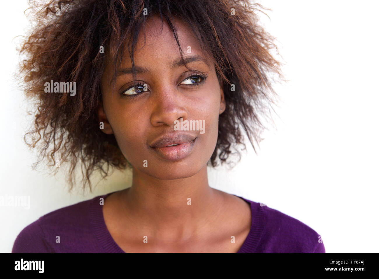 Close up portrait of a beautiful african woman's face Stock Photo - Alamy