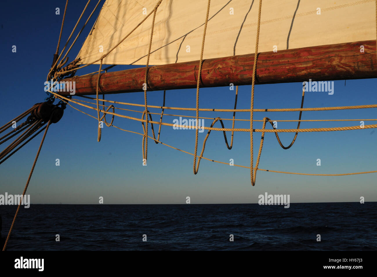 sailing the med on a traditional schooner Stock Photo - Alamy