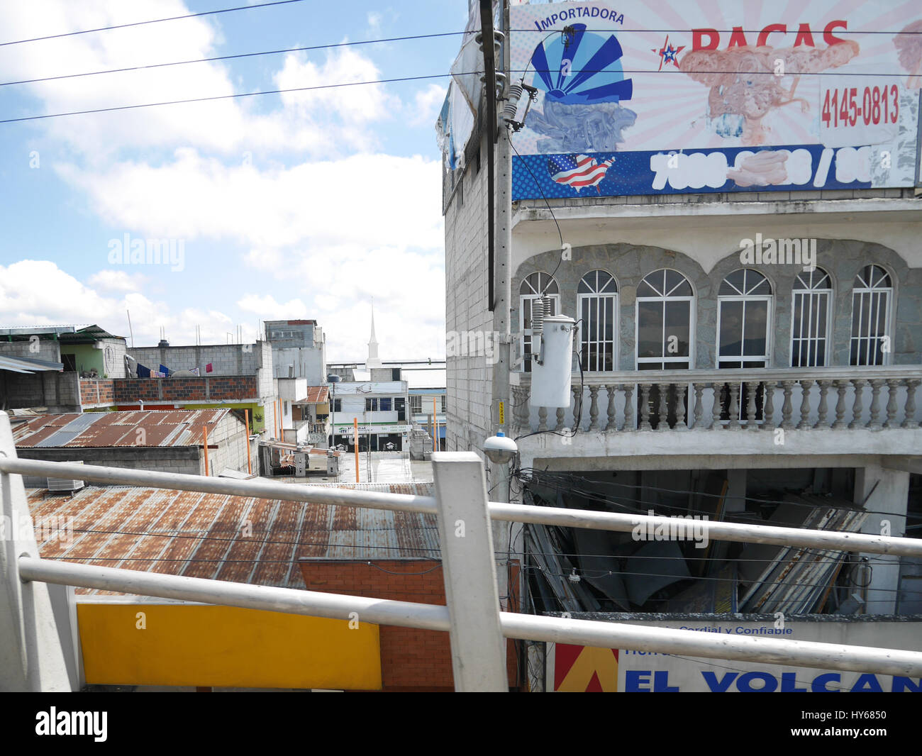 Peak in the Guatemala life style from above driving on the bridge Stock ...