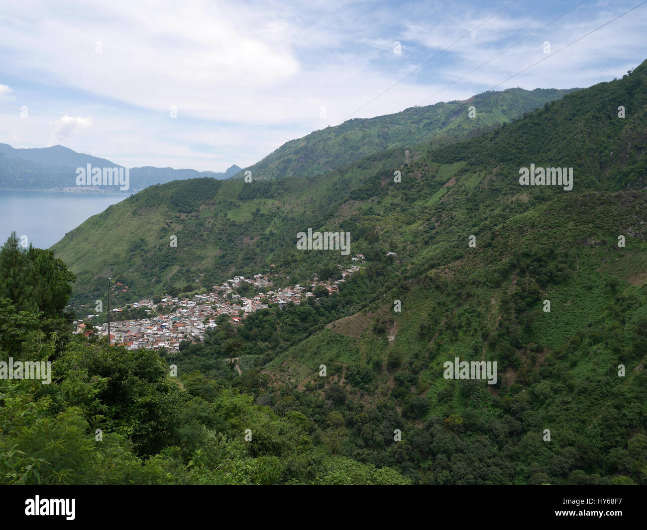 Volcán Atitlán is a large, conical, active stratovolcano adjacent to ...