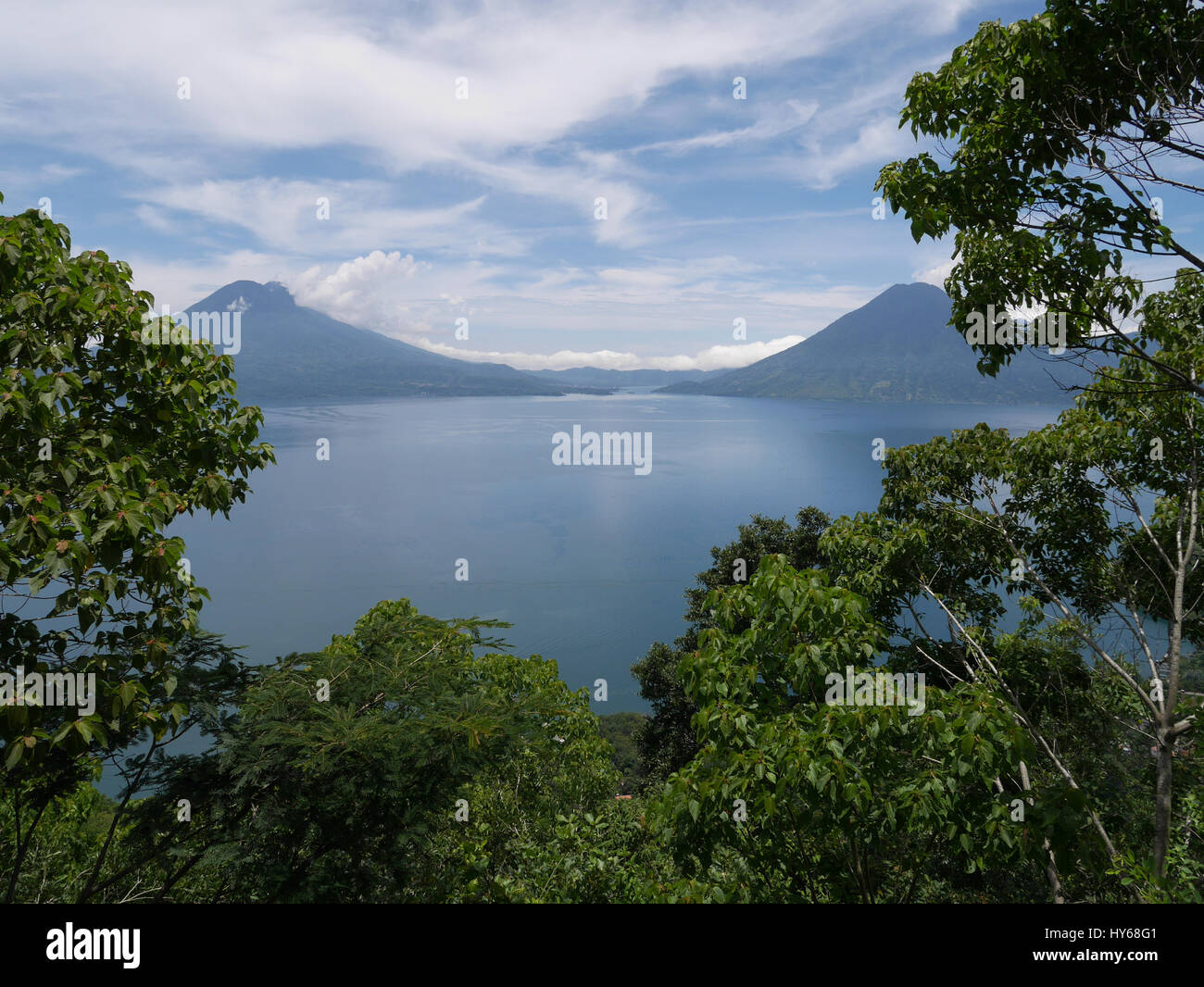 Volcán Atitlán is a large, conical, active stratovolcano adjacent to ...
