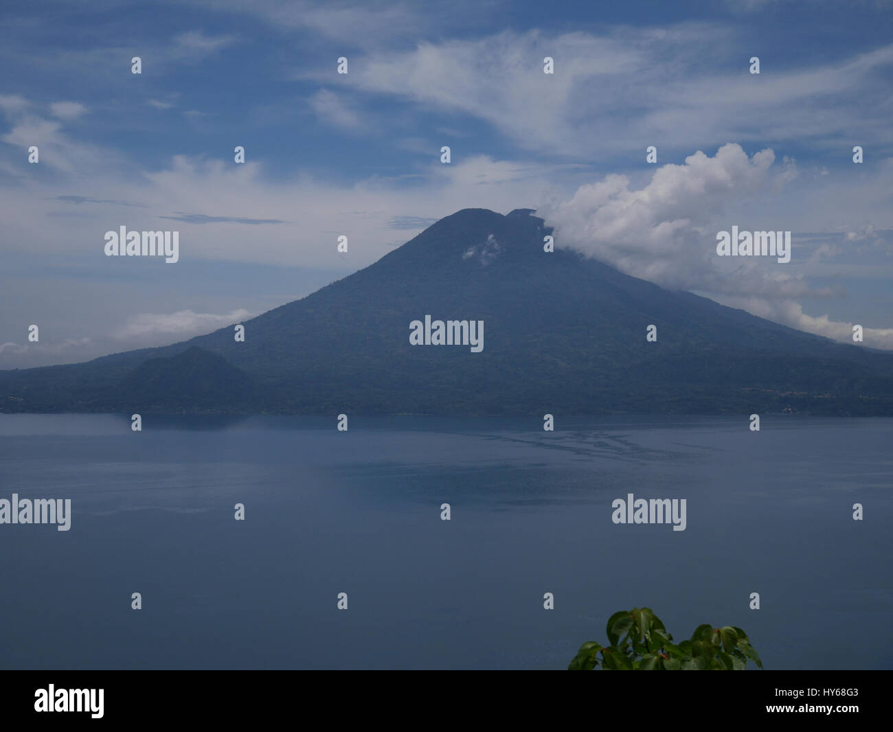 Volcán Atitlán is a large, conical, active stratovolcano adjacent to ...