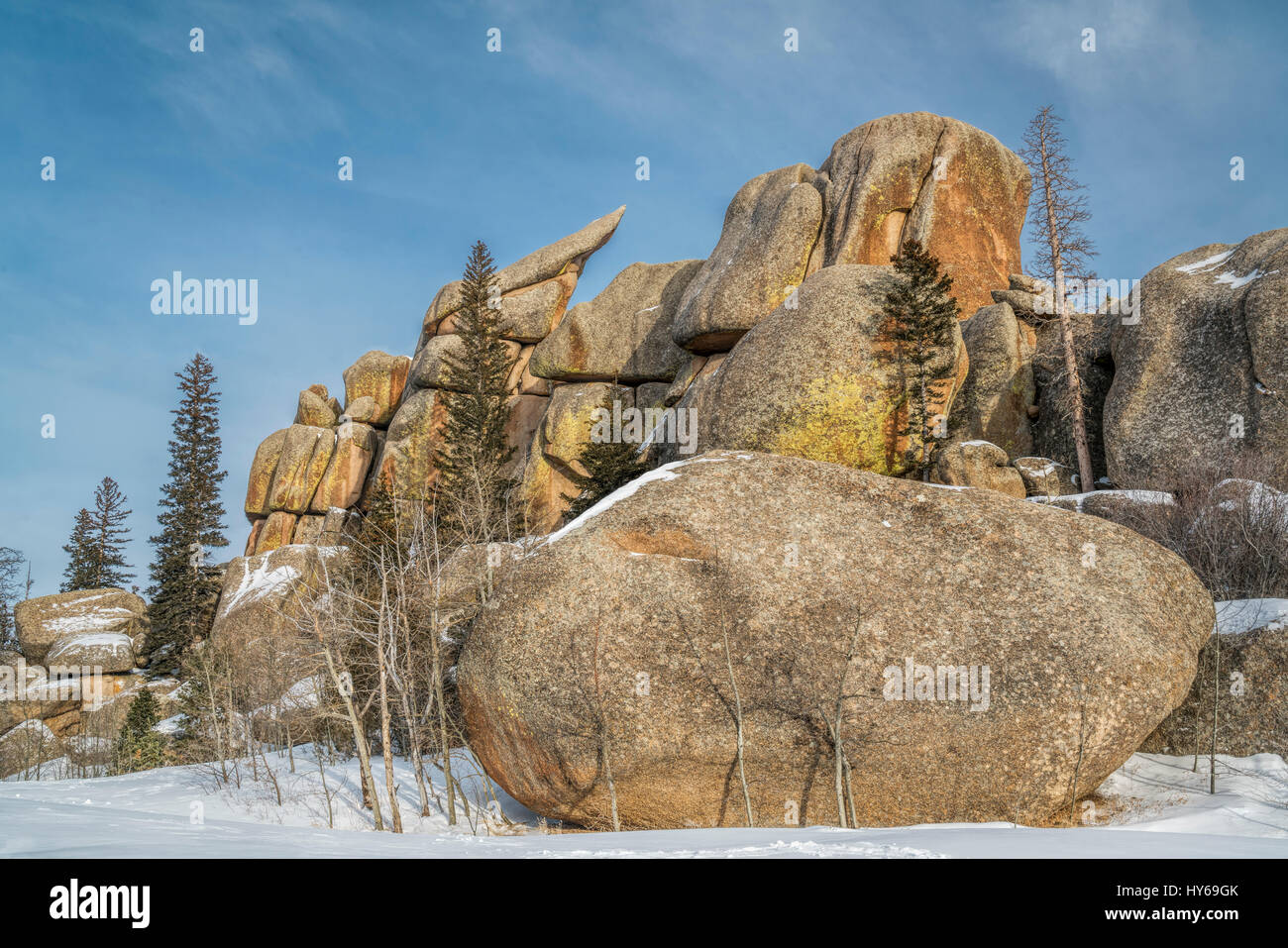 granite rock formation in Vedauwoo Recreation Area, Wyoming, known to ...