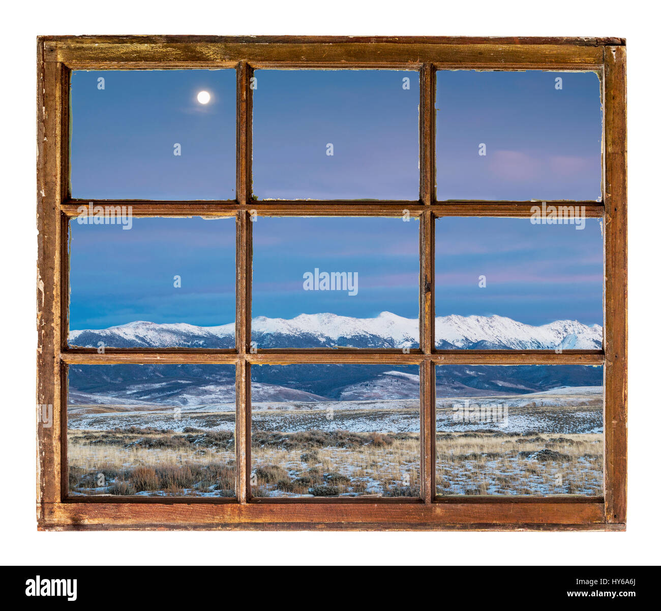 Moon through window Cut Out Stock Images & Pictures - Alamy