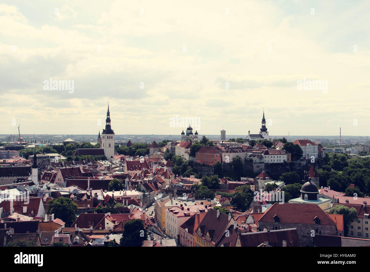 Panorama of the old town of Tallinn in summer Stock Photo - Alamy