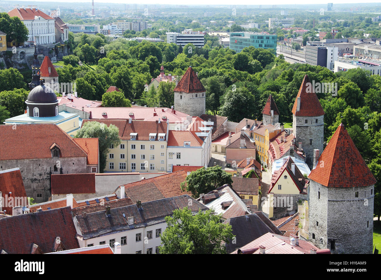 Panorama of the old town of Tallinn in summer Stock Photo - Alamy