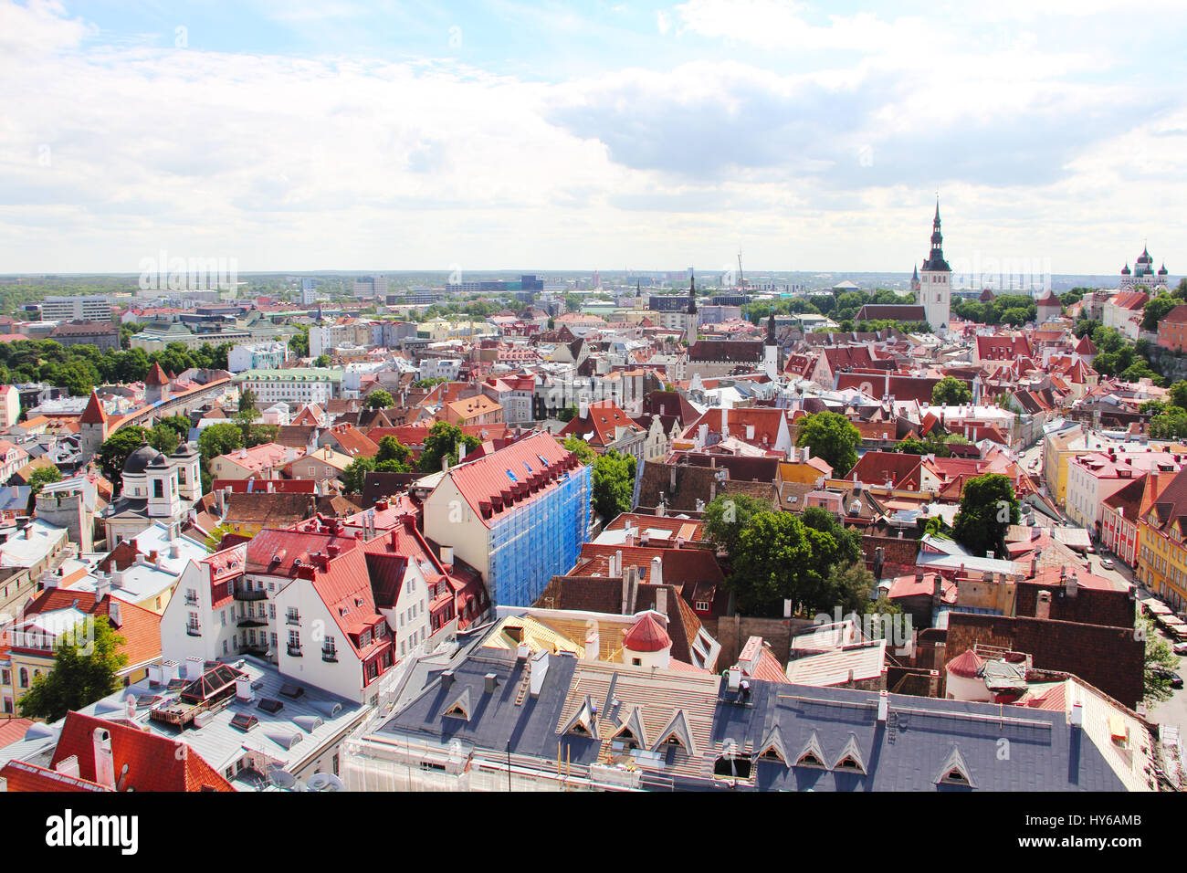 Panorama of the old town of Tallinn in summer Stock Photo - Alamy