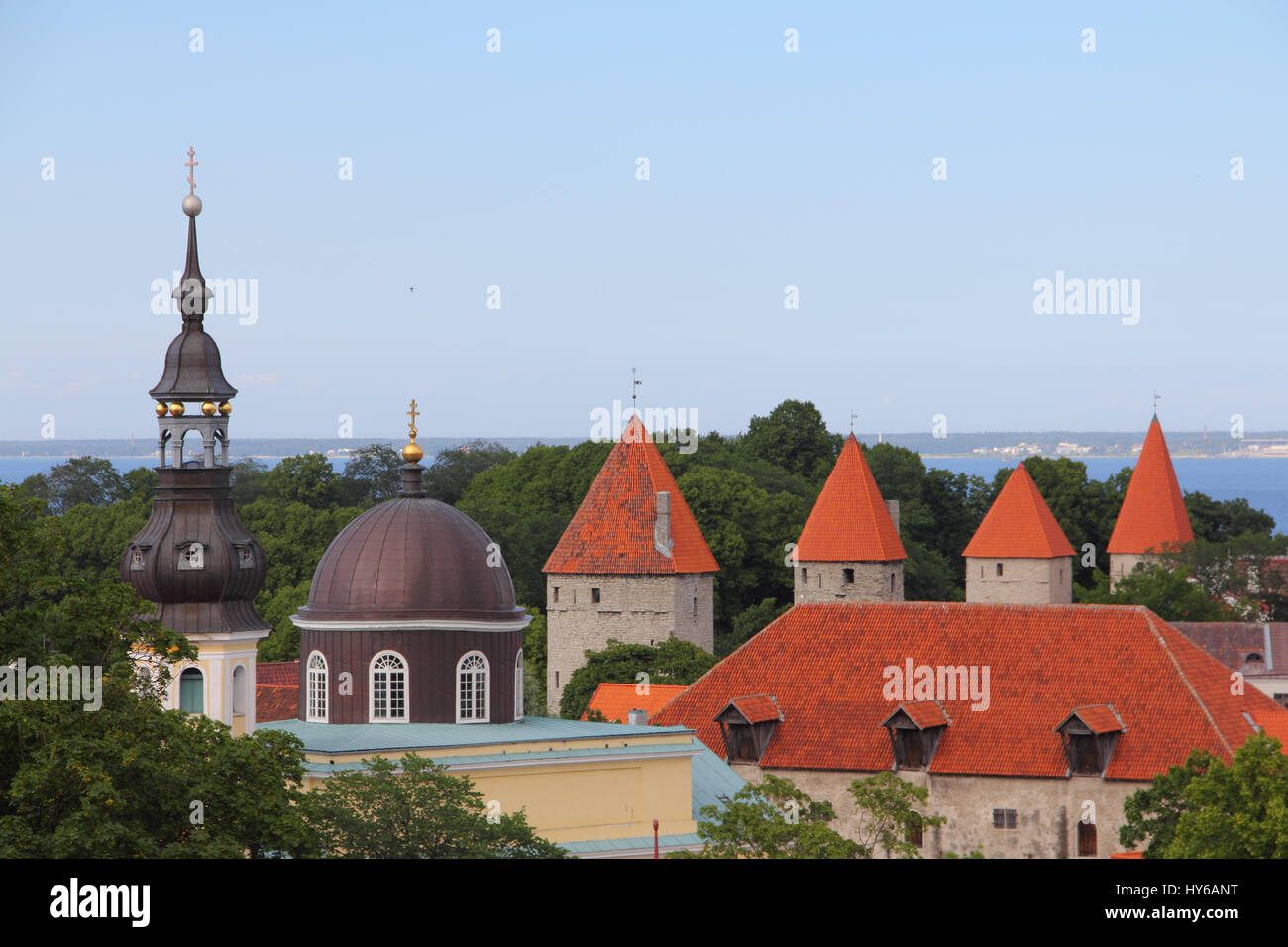 Panorama of the old town of Tallinn in summer Stock Photo - Alamy