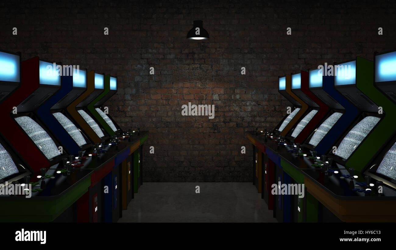 vintage arcade game machine Stock Photo - Alamy