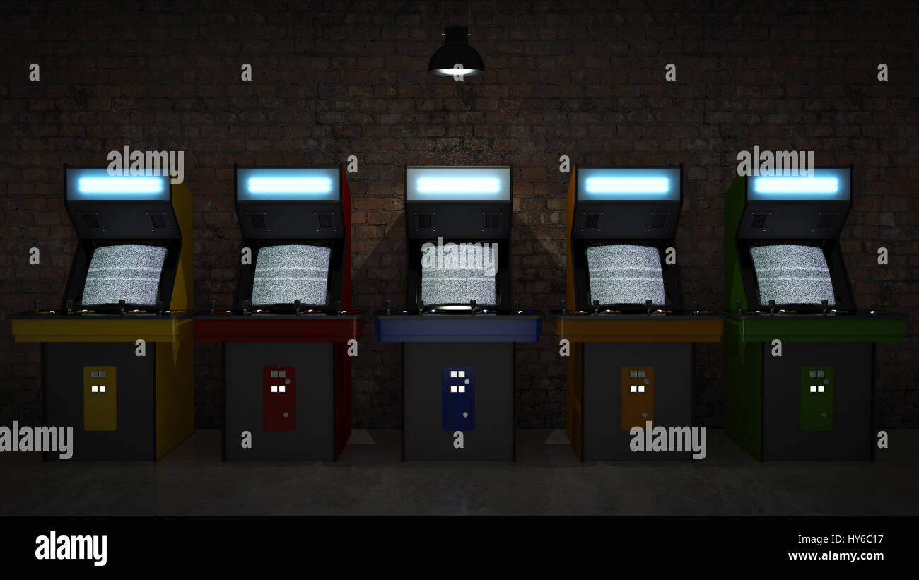 vintage arcade game machine Stock Photo - Alamy