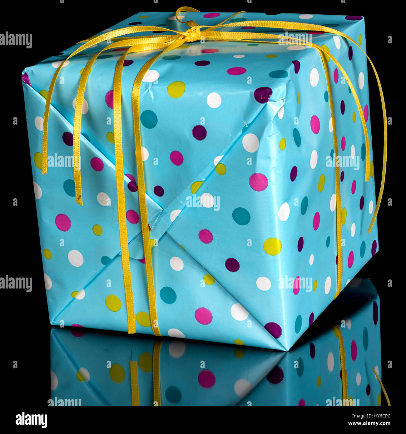 Fancy wrap in a box for a birthday Stock Photo - Alamy