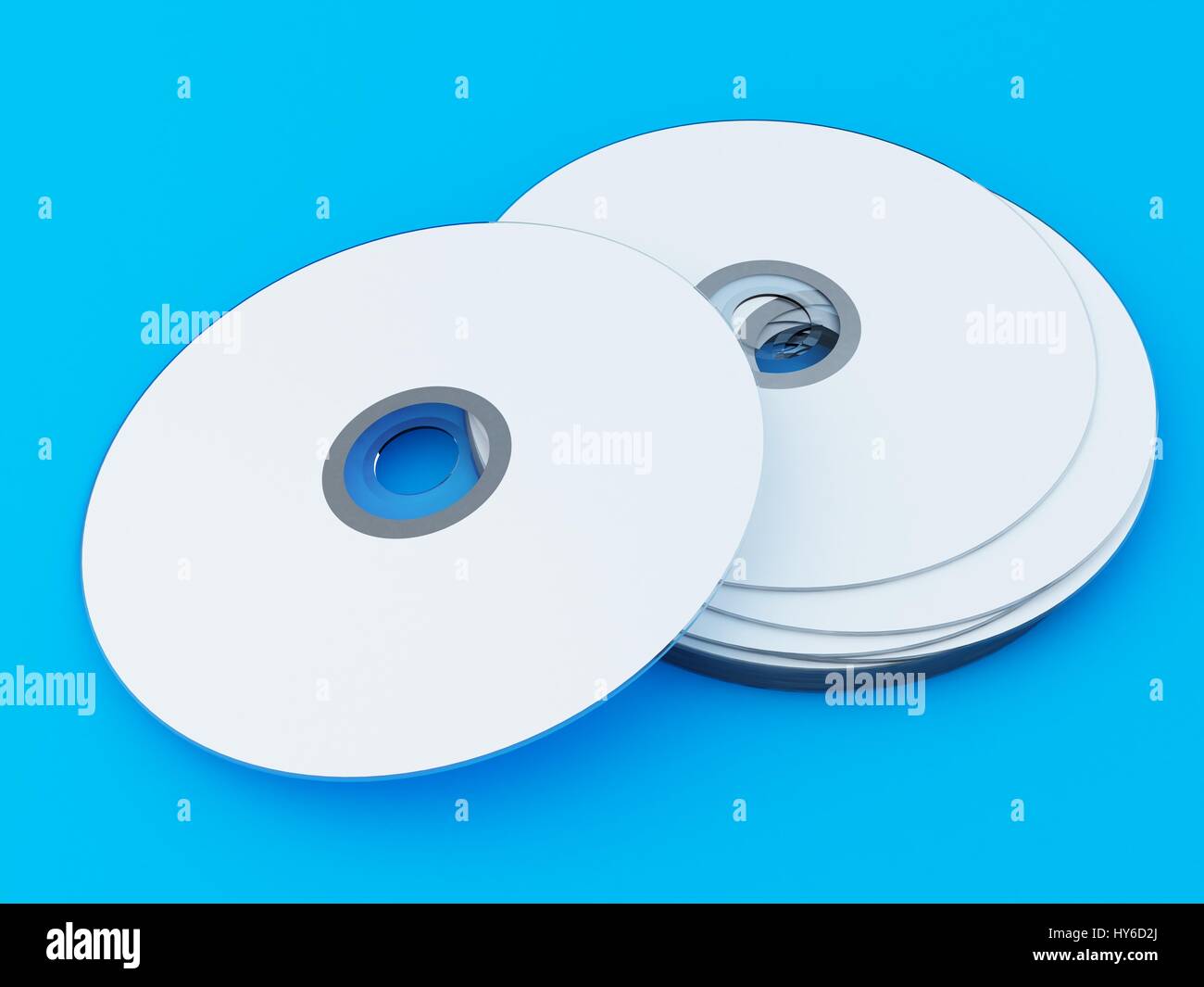 3D Illustration of Compact discs on color background Stock Photo - Alamy