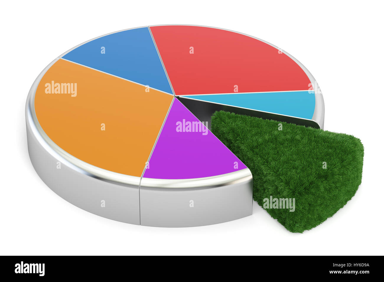 Pie chart ecology, 3D rendering Stock Photo - Alamy