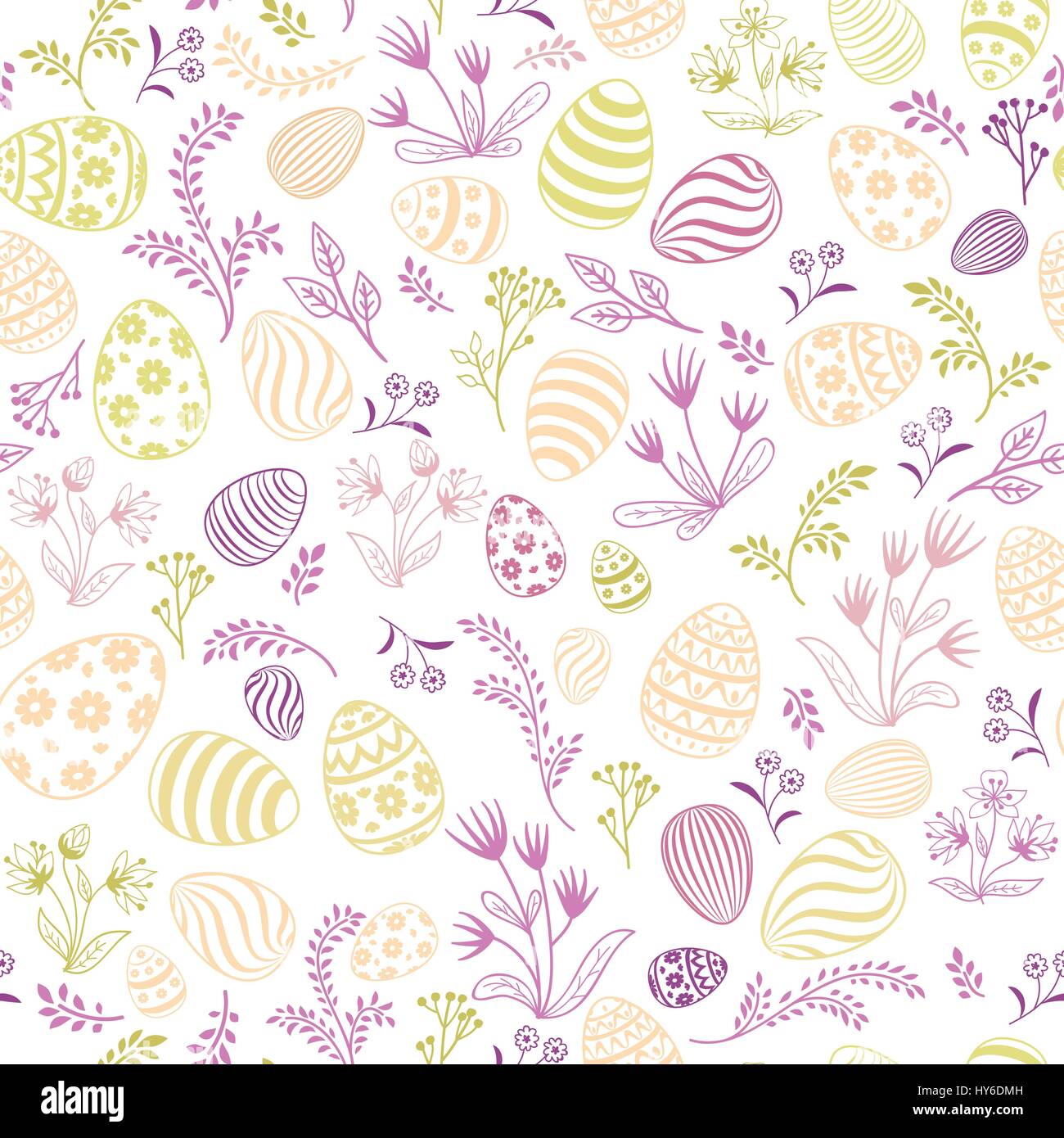 Easter floral texture. Egg seamless pattern. Spring holiday background ...