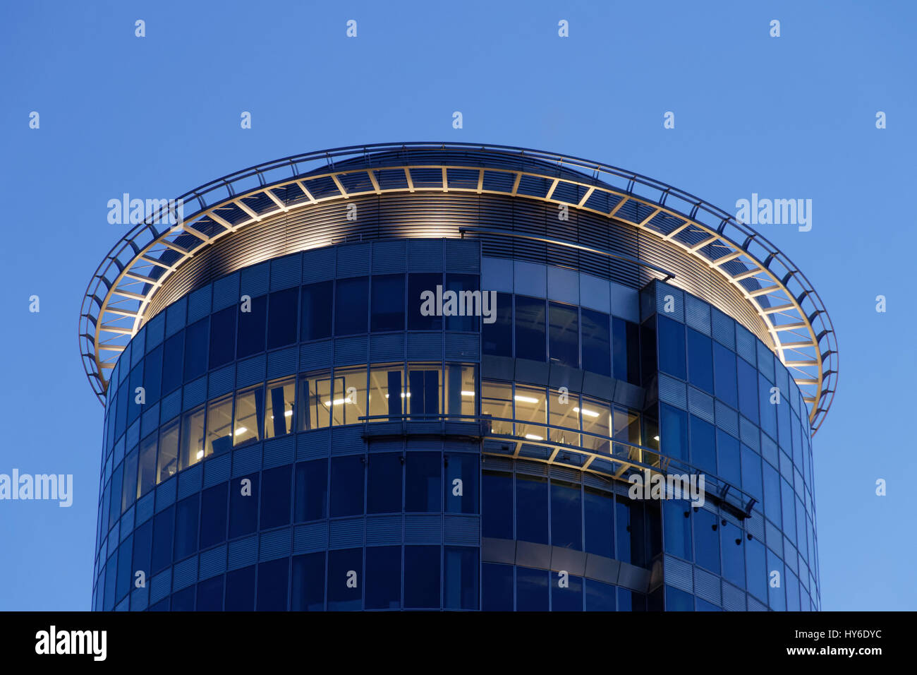 Top of a round office building in Brussels, Belgium Stock Photo - Alamy