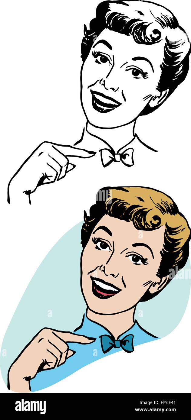 A smiling blonde woman pointing to the right Stock Vector Image & Art ...